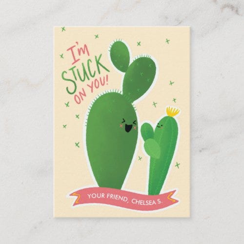 Best Price! Stuck on You Classroom Valentine Enclosure Card for $0.75 ...