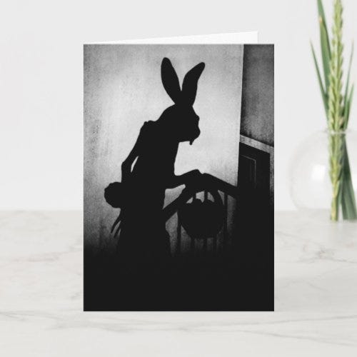 Top 10! Easter Bunny Creepy Shadow Card for $4.02 - Biggy - Medium