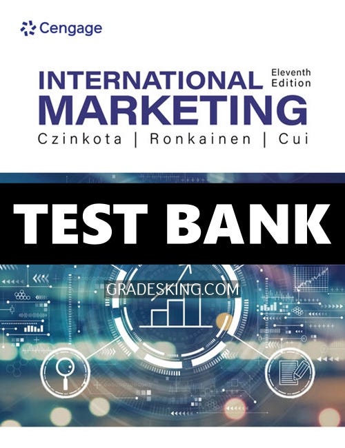 Test Bank for International Marketing 11th Edition Czinkota - All Test ...