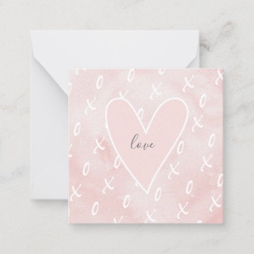 Best Deals! Cute Pink Heart Valentines Day Note Card for $0.50 - Jixxy ...