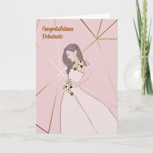 Top 10! Debutante Congratulations Light Pink Card for $4.02 - Erynn ...