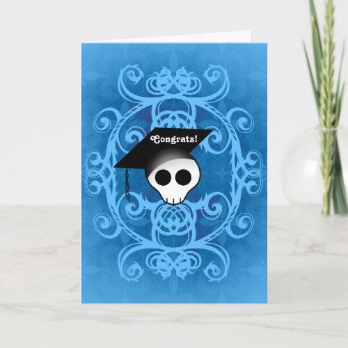 Best Price! Gothic skull graduation congrats card for $3.97 - Hadoo ...