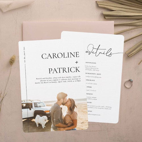 Best Deals Modern Minimal | Photo Wedding Details & Invitation | by ...