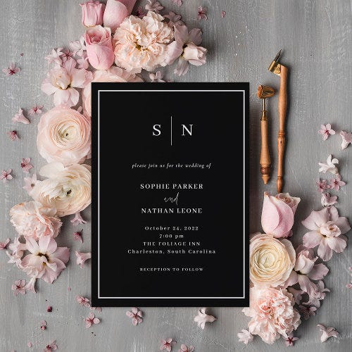 Sophisticated Elegance: A Timeless Black and White Wedding Invitation ...