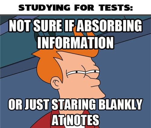 The Stages of Studying. Study: (verb) the act of texting… | by Sarah ...