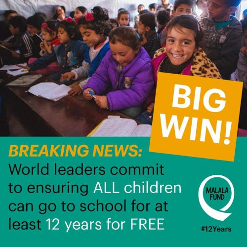 Breaking News: World Leaders Commit To 12 Years Of FREE Education For ...