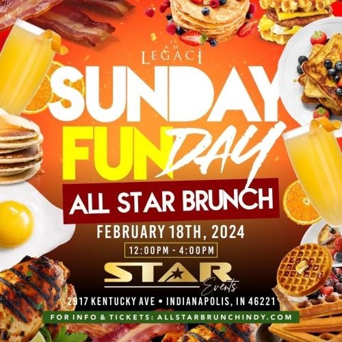 SUNDAY FUNDAY ALL STAR BRUNCH | INDIANAPOLIS ALL STAR WEEKEND 2024 - Harry Ajax - Medium