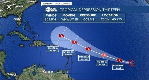 TROPICAL STORM LEE FORECAST TO BE CAT. 4 HURRICANE HEADING TO CARIBBEAN ...