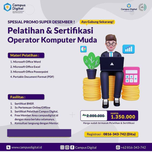 Sertifikasi Operator Komputer muda di Padang | Campus Digital ...