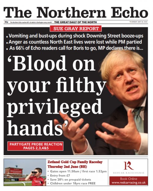 The minister left fuming over a Partygate front page which simply ...