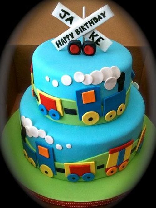 Two tier train cake. An adorable birthday perfect for the… | by ...