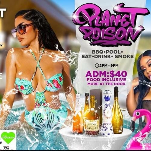 PLANET POISON BBQ POOL PARTY — EAT DRINK & SMOKE - Harry Ajax - Medium