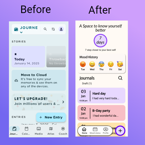 UX case study : Redesigning a journal app for a better user experience ...