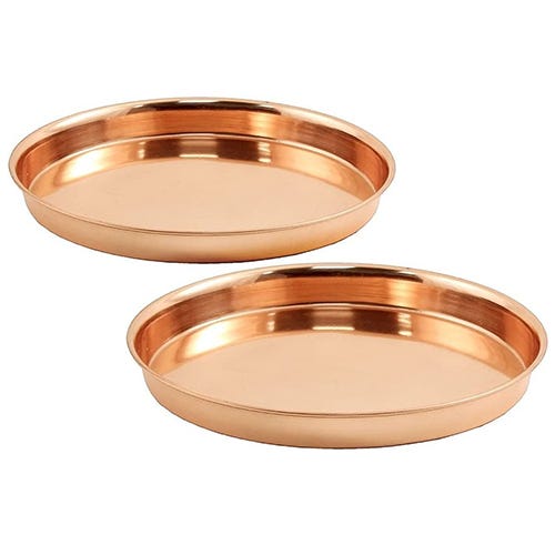 Oakestry Try-R8, 8 Inch Pair Of Round Copper Trays, 8-Inch - Kartit.us ...