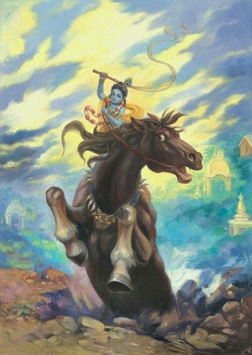 .When krishna defeats the bull demon Arishtasur the sage narada goes to ...