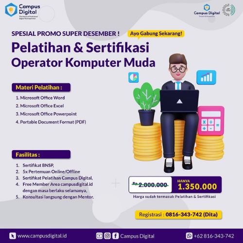 Belajar Operator Komputer muda di Pekanbaru |Campus Digital 0816343742 ...