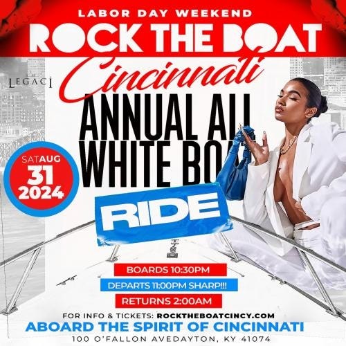 ROCK THE BOAT CINCINNATI ANNUAL ALL WHITE BOAT RIDE PARTY LABOR DAY ...