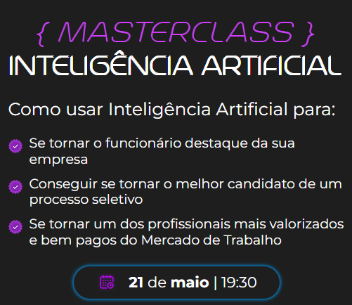 Masterclass De Inteligência Artificial Gratuita Da Hashtag Treinamentos ...