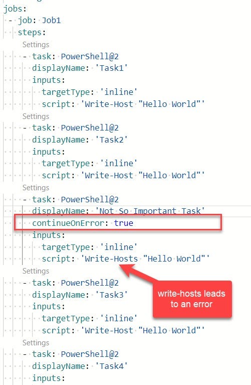 Guide on Implementing ContinueOnError in Azure DevOps for Task Failures | by Harsh Bakshi | Medium