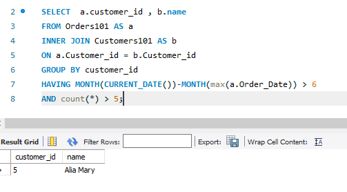 Write an SQL query to list customers who have not placed an order in ...