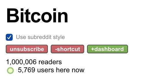 1m subscribers on Reddit. Bitcoin community on Reddit now has… | by ...