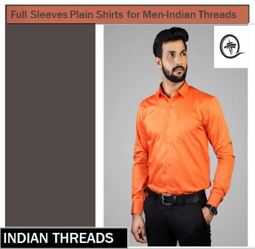 Full Sleeves Plain Shirts for Men at 10% Off — The Indian Threads ...