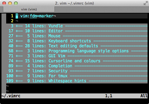 Folding a vimrc | by Alex R. Young | usevim | Medium