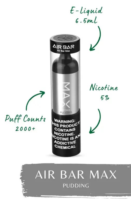 Air Bar Max Pudding - Fly high Smoke Shop - Medium