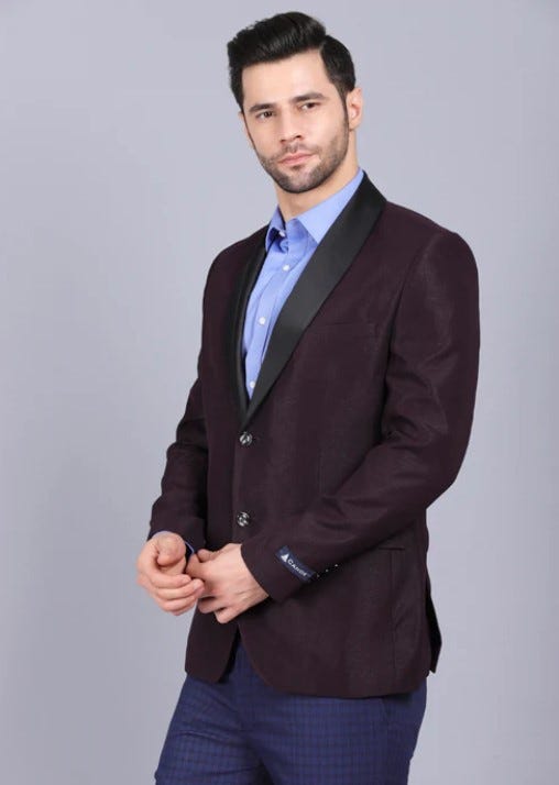 Buy Wine Color Formal Blazer Online in India - Canoetrends - Medium