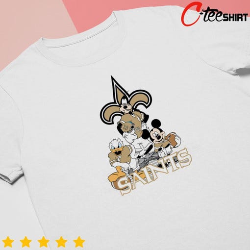 Mickey Mouse characters Disney Orleans Saints shirt | by ...