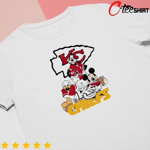 Mickey Mouse characters Disney Kansas City Chiefs shirt ...