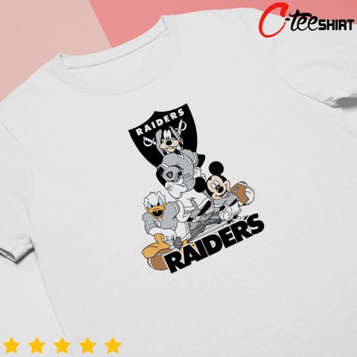 Mickey Mouse characters Disney Las Vegas Raiders shirt ...
