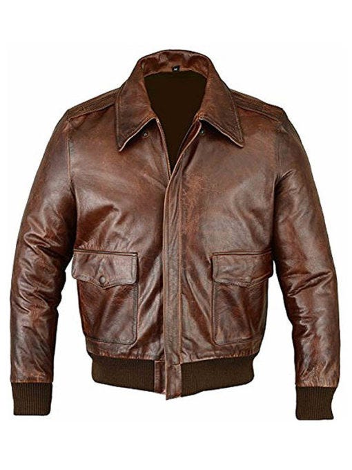 A2 Flight Aviator Leather Jacket. Men's A2 Bomber Leather Jacket | by ...