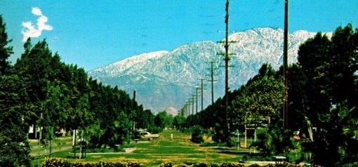 Euclid Avenue is the Cathedral to Mount Baldy in Upland, California ...