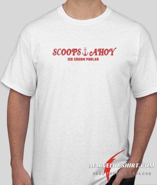 Scoops Ahoy Stranger Things T Shirt - chatty campbell - Medium