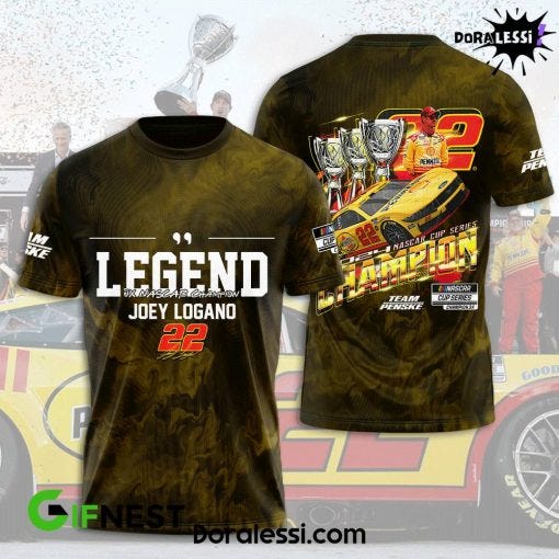 Joey Logano 22 Lengend Nascar Champion Limited Edition T-Shirt | by ...