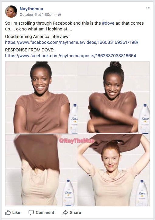 Is the Outrage Over the Dove Facebook Ad Unfair? | by Gari Cruze | Medium