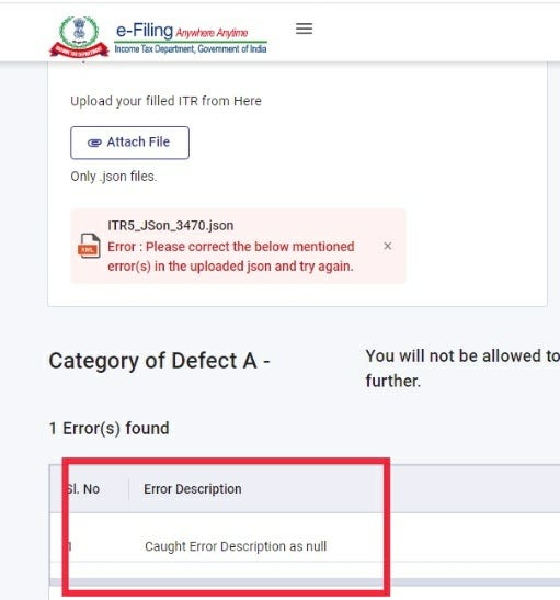 Caught Error Description as Null in Income Tax Portal | by Efiletax | Medium