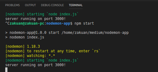 Menggunakan Nodemon Di Nodejs Nodemon Merupakan Library Yang By Muhammad Zakuan