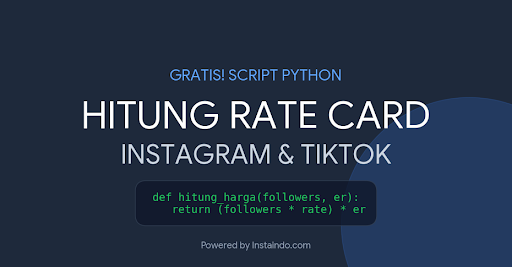 Cara Hitung Harga Endorse Instagram & TikTok (Rumus Rate Card 2026 ...