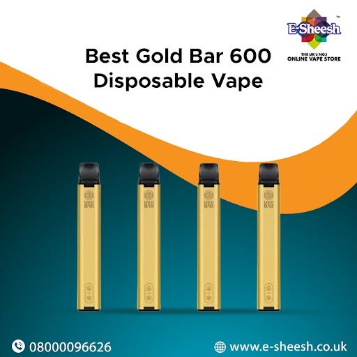 Best Gold Bar 600 Disposable Vape - E-Sheesh - Medium