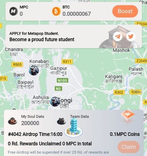 Metapop New mining app Metapop Exchange Group: https://t.me/MetapopworldExchange/21 Register ...