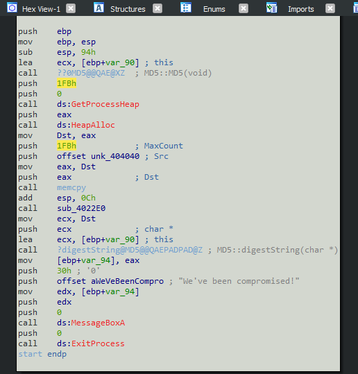 MalwareTech: vm1 Challenge. I’ve recently took a delve into… | by MovSec | Medium