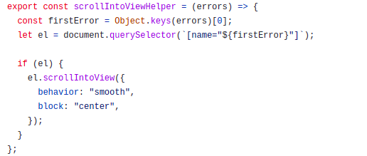 Scroll to the first error in the Redux form | by Suman Kumar | Medium