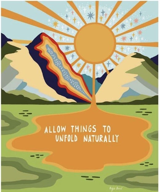 Allow things to happen naturally instead of forcing them into existence ...