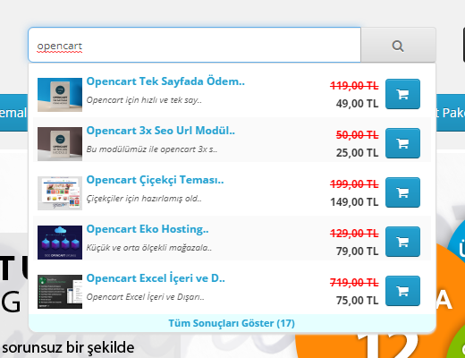 Opencart Ajax Arama Modülü. Ürünün demosu bu sitede mevcuttur. Üst… | by Opencart Uzmanı | Medium