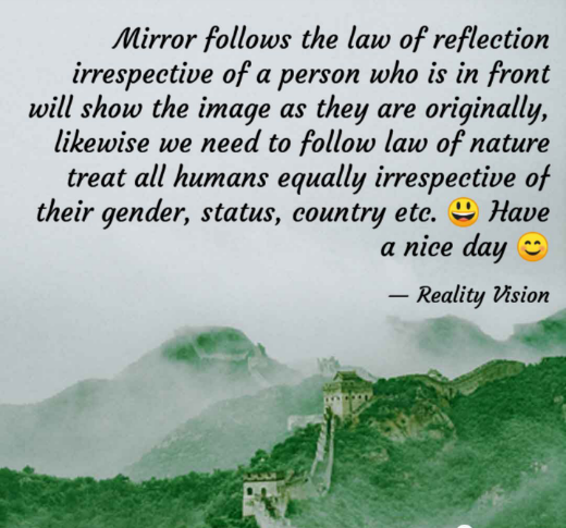 What mirror teaches to human being? Mirror follows the law of ...