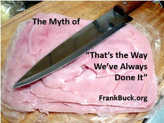 THE MYTH OF “THAT’S THE WAY WE’VE ALWAYS DONE IT” | by Dr. Frank Buck ...