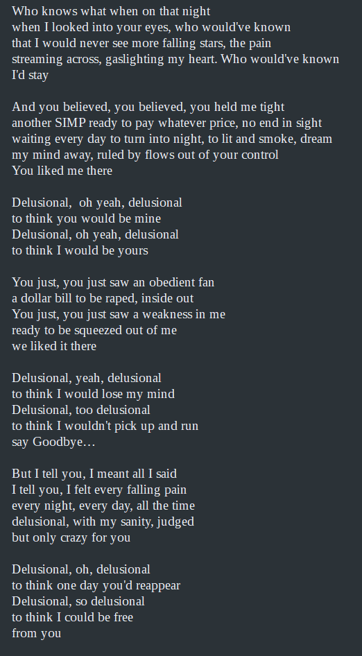 Delusional. Who knows what when on that night when… | by Bohemian ...