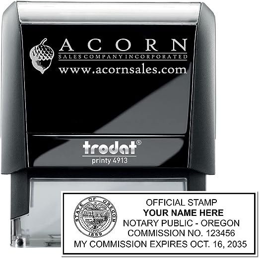Self Inking Oregon Notary Stamp - Acorn Sales - Medium
